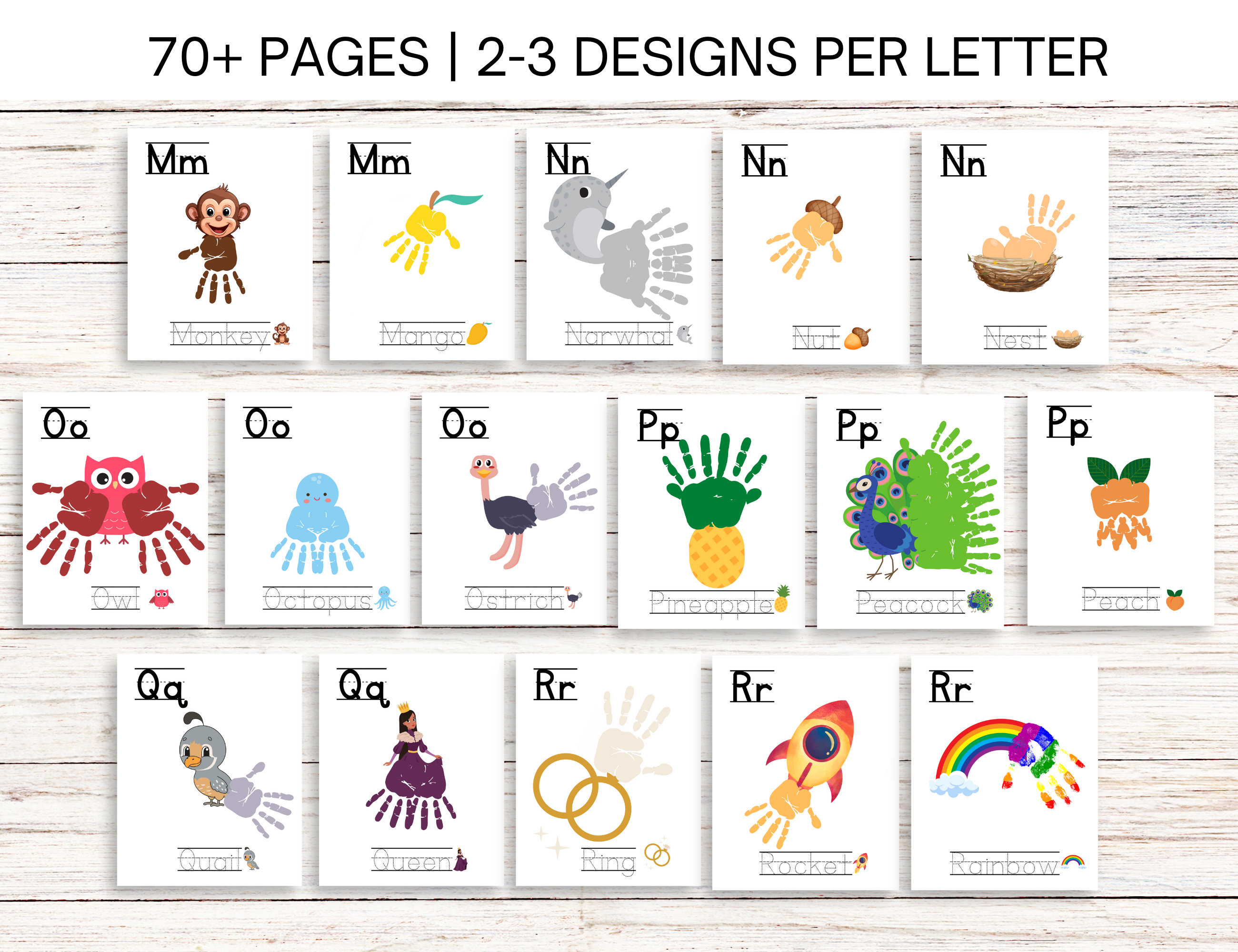 Animals Alphabet Handprint Art, Alphabet Craft ,classroom Nursery ...