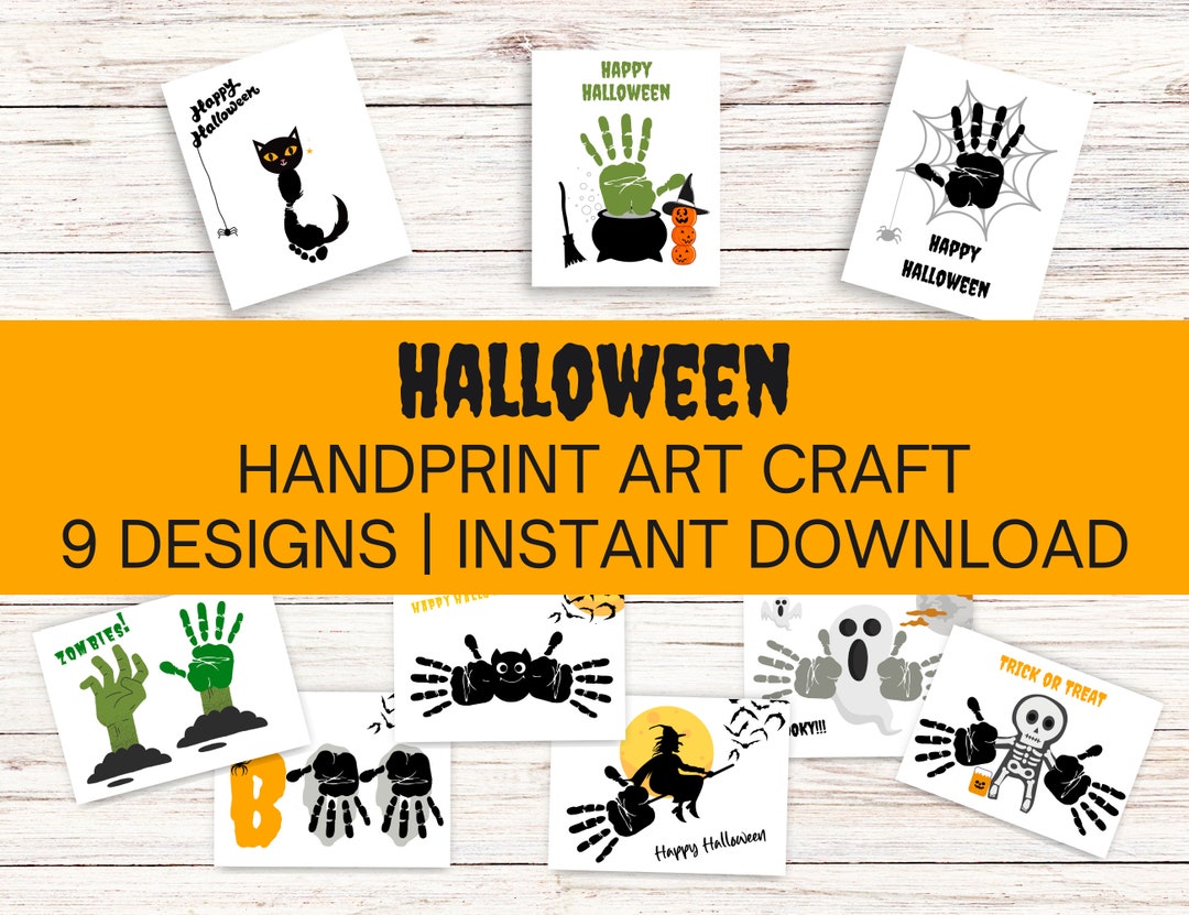 Happy Halloween Handprint Art Craft Keepsake |halloween Handprint ...