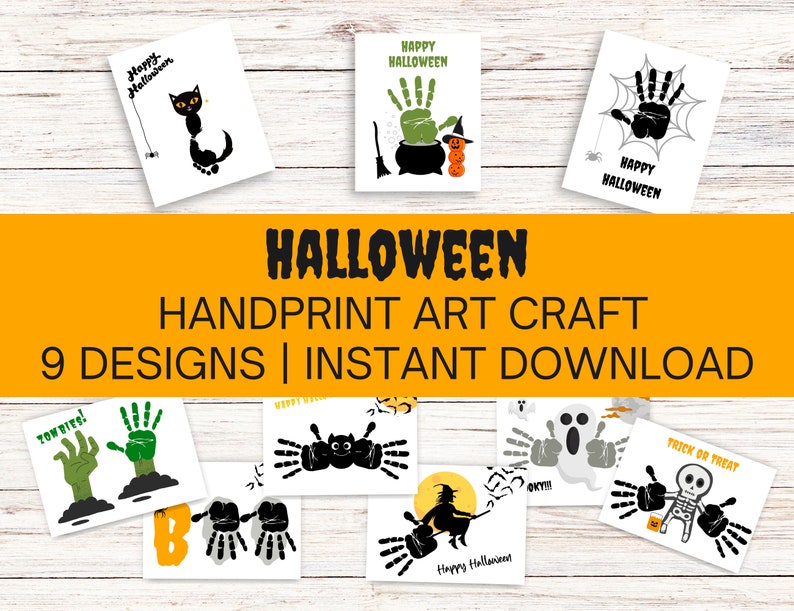 Happy Halloween Handprint Art Craft Keepsake |halloween Handprint ...