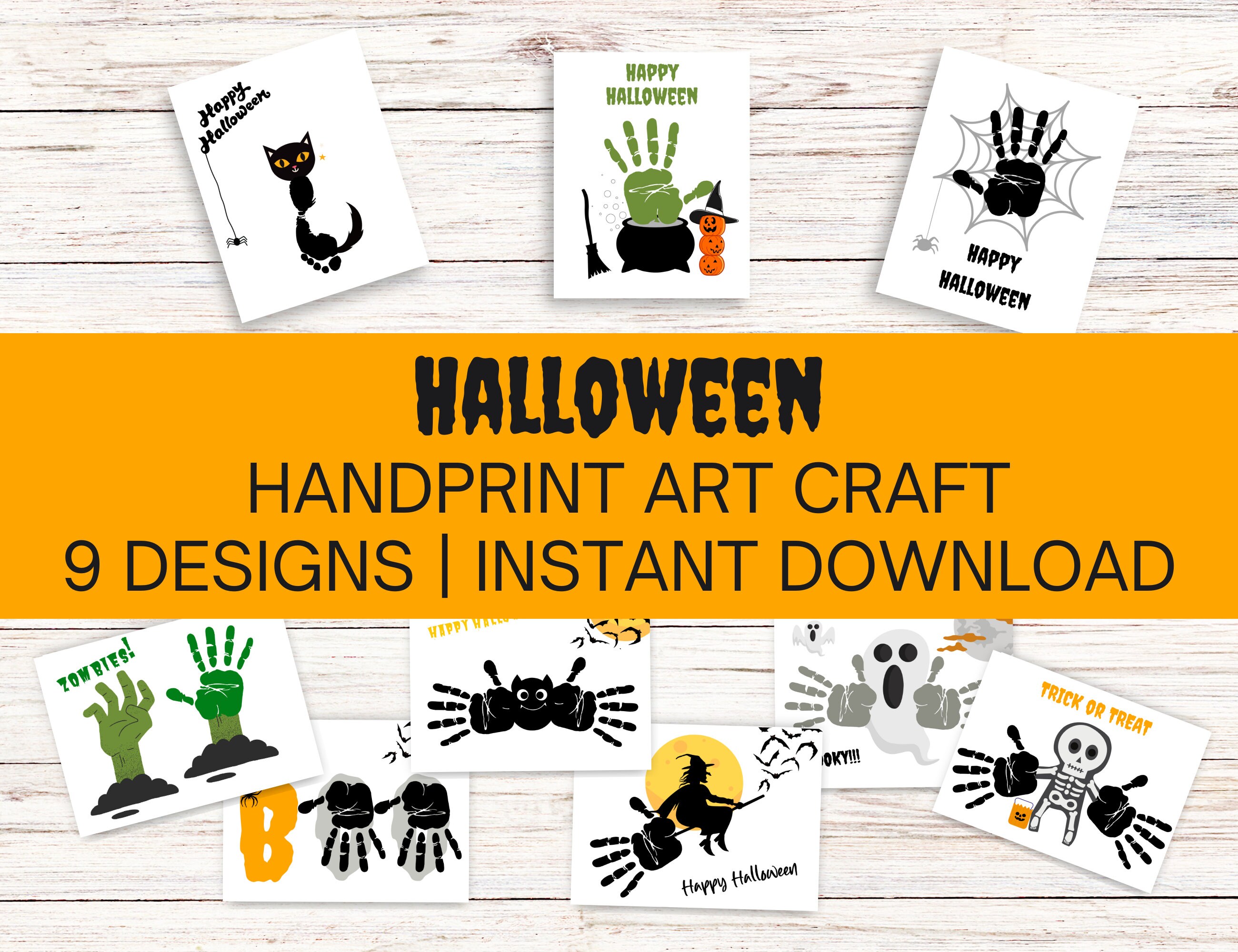 Happy Halloween Handprint Art Craft Keepsake |halloween Handprint ...