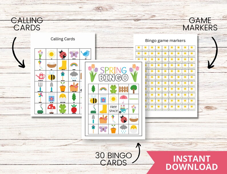 Springtime Bingo Printable| Spring Bingo | Springtime Bingo | Printable ...