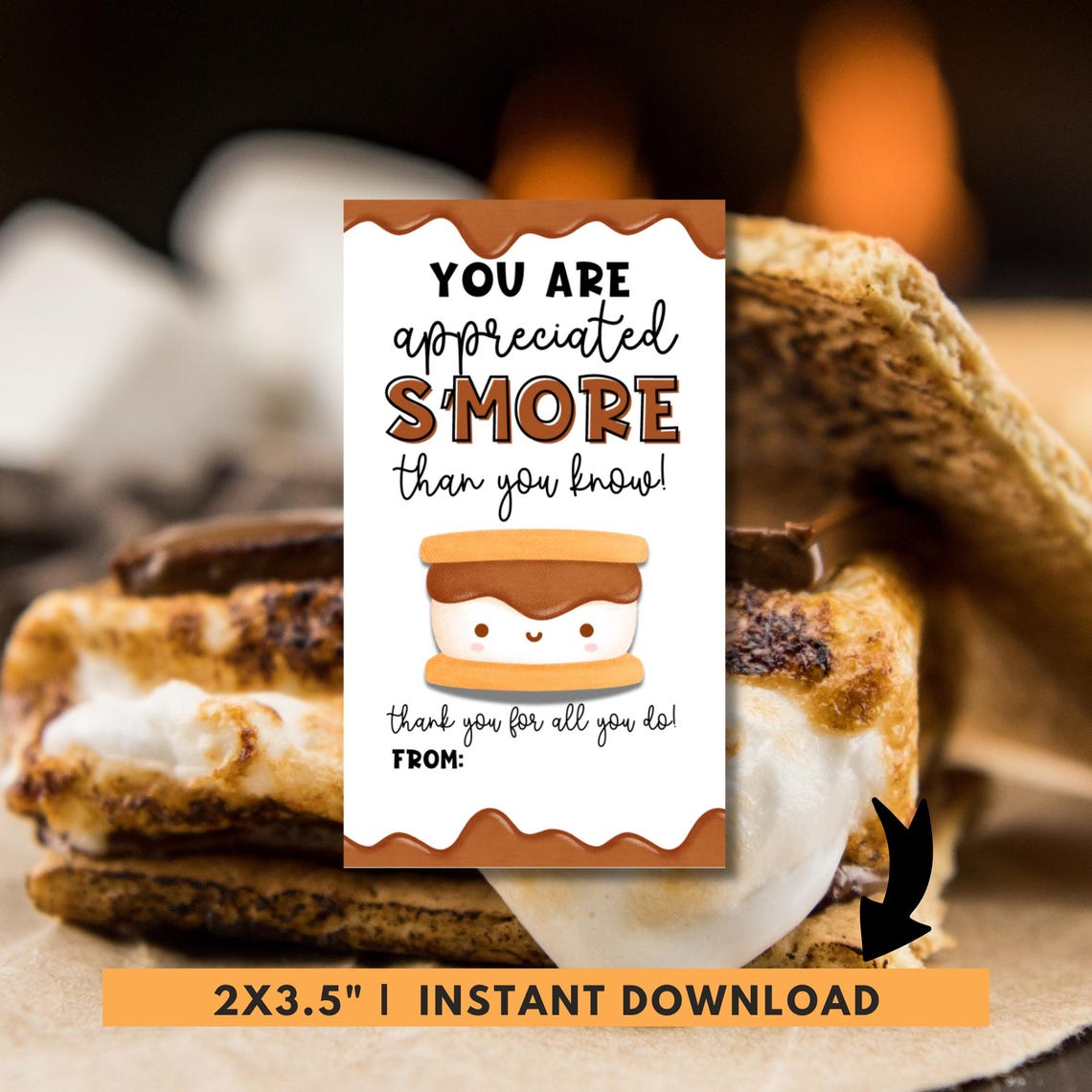 Smore Appreciation Favor Tag, Employee Appreciation Snack Tag, Dance ...