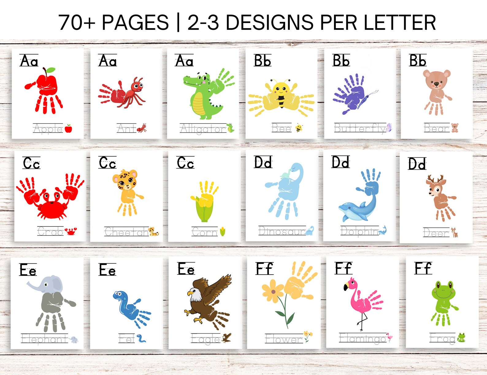 A-Z ABC Alphabet Handabdruck Kunst Pack Handwerksbuch | Klassenzimmer ...