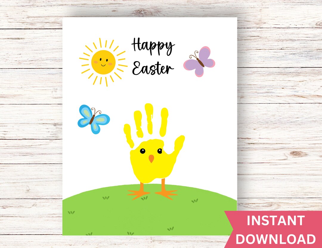 Chick Easter Handprint Craft| Easter Keepsake| Easter Handprint Art ...
