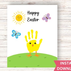 Chick Easter Handprint Craft| Easter Keepsake| Easter Handprint Art ...