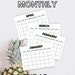 12 Month Printable Blank Calendar| Monthly Calendar Printable | 12 ...