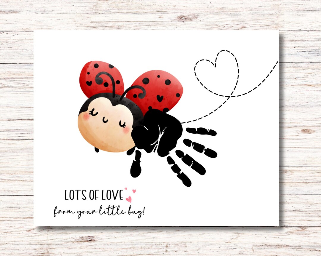 Love Bug Handprint Art - Valentines Day Craft for Kids - DIY Toddler ...