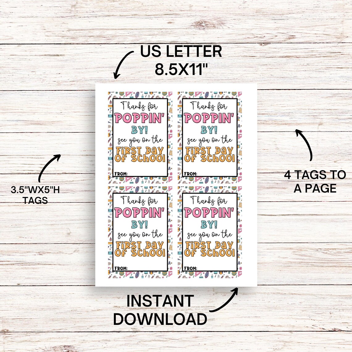 Thanks for Popping by Lollipop Tag, Meet the Teacher, Open House, Back ...