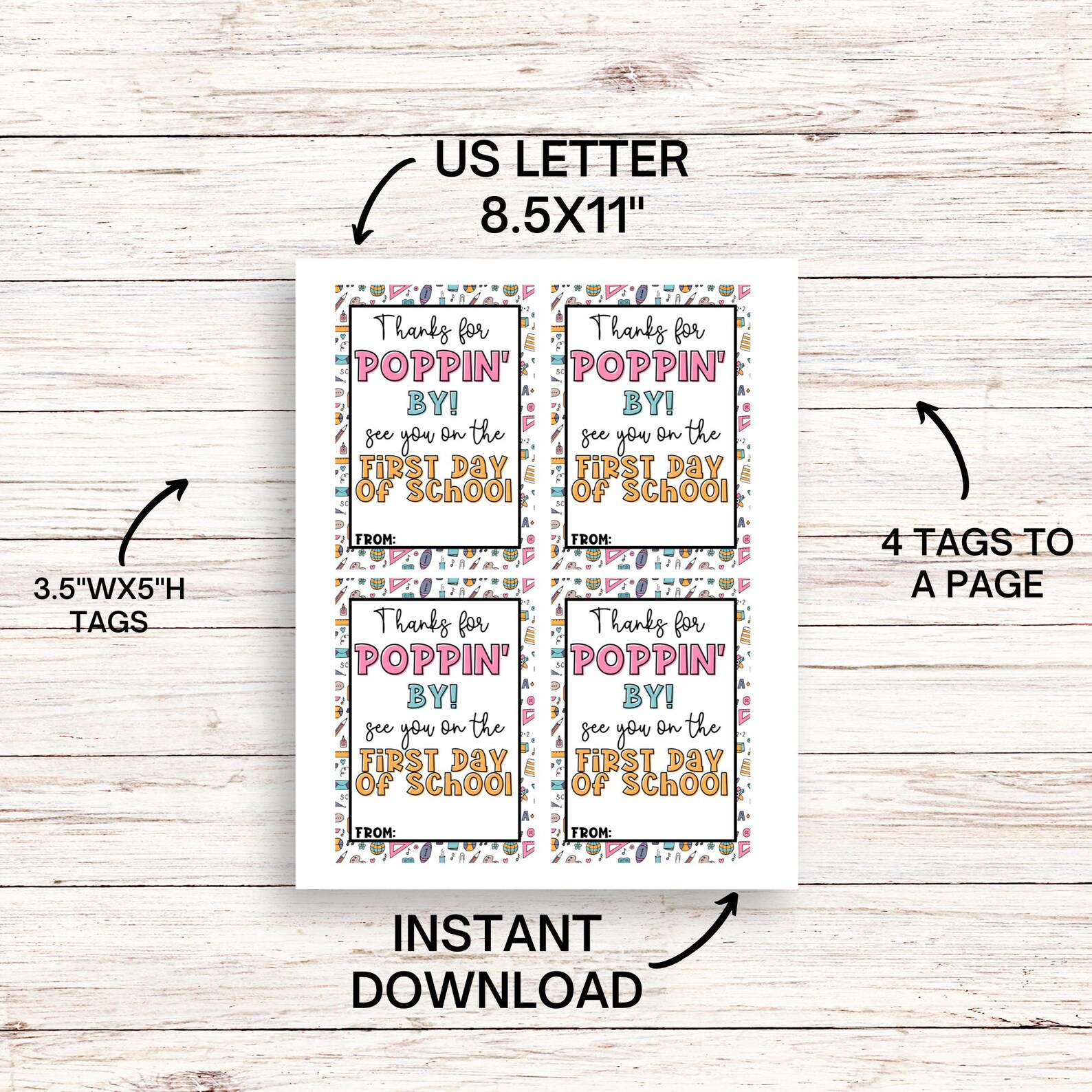 Thanks for Popping by Lollipop Tag, Meet the Teacher, Open House, Back ...