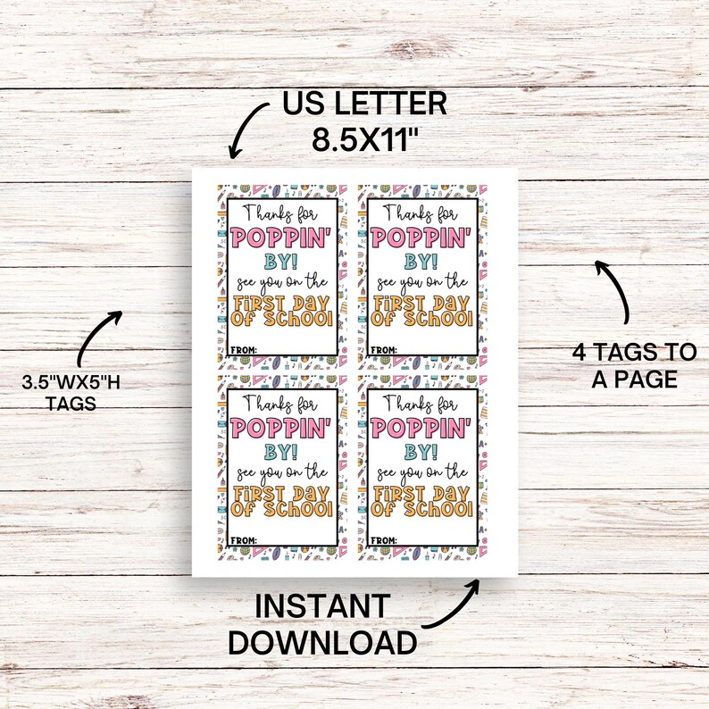 Thanks for Popping by Lollipop Tag, Meet the Teacher, Open House, Back ...