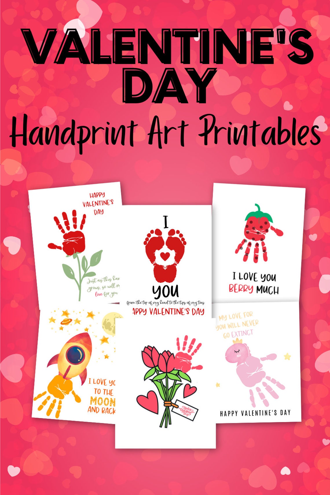 Valentine's Day Handprint Art Craft BUNDLE February Handprint Art Kids ...