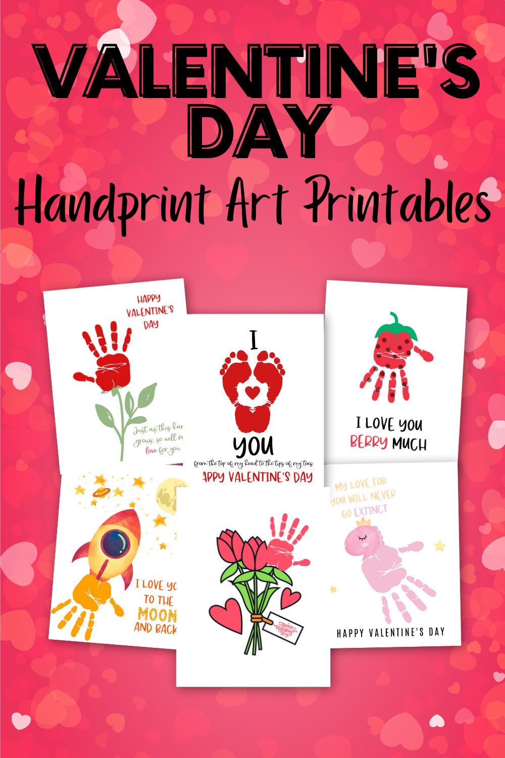 Valentine's Day Handprint Art Craft BUNDLE February Handprint Art Kids ...