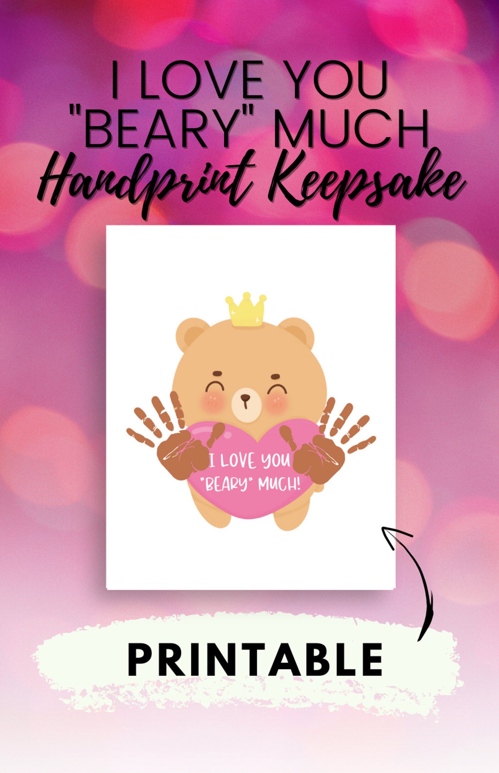 Valentine's Handprint Art Valentine's Day Handprint Art Craft February ...