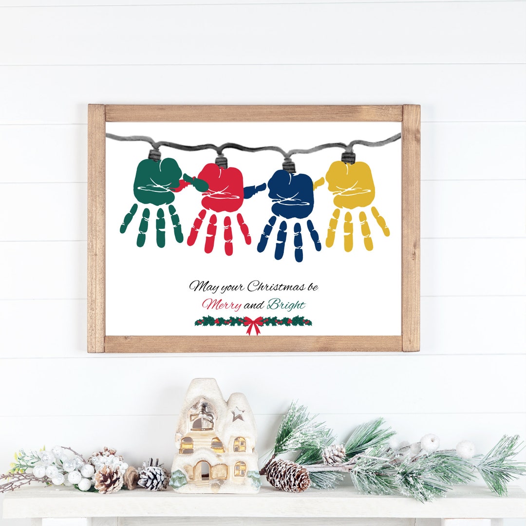 Christmas Lights Handprint Art Craft | Kids Christmas Handprint Art ...