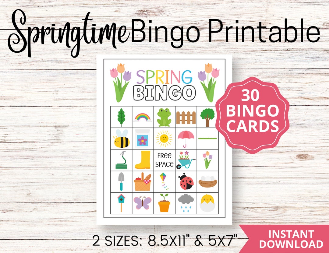 Springtime Bingo Printable| Spring Bingo | Springtime Bingo | Printable ...