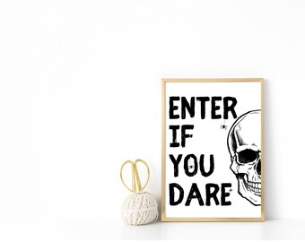 Spooky Halloween Party Sign Entry Sign Enter If You Dare - Etsy