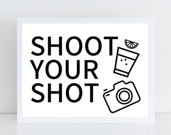 Welcome Party Sign Open Bar Sign Take A Shot | Etsy