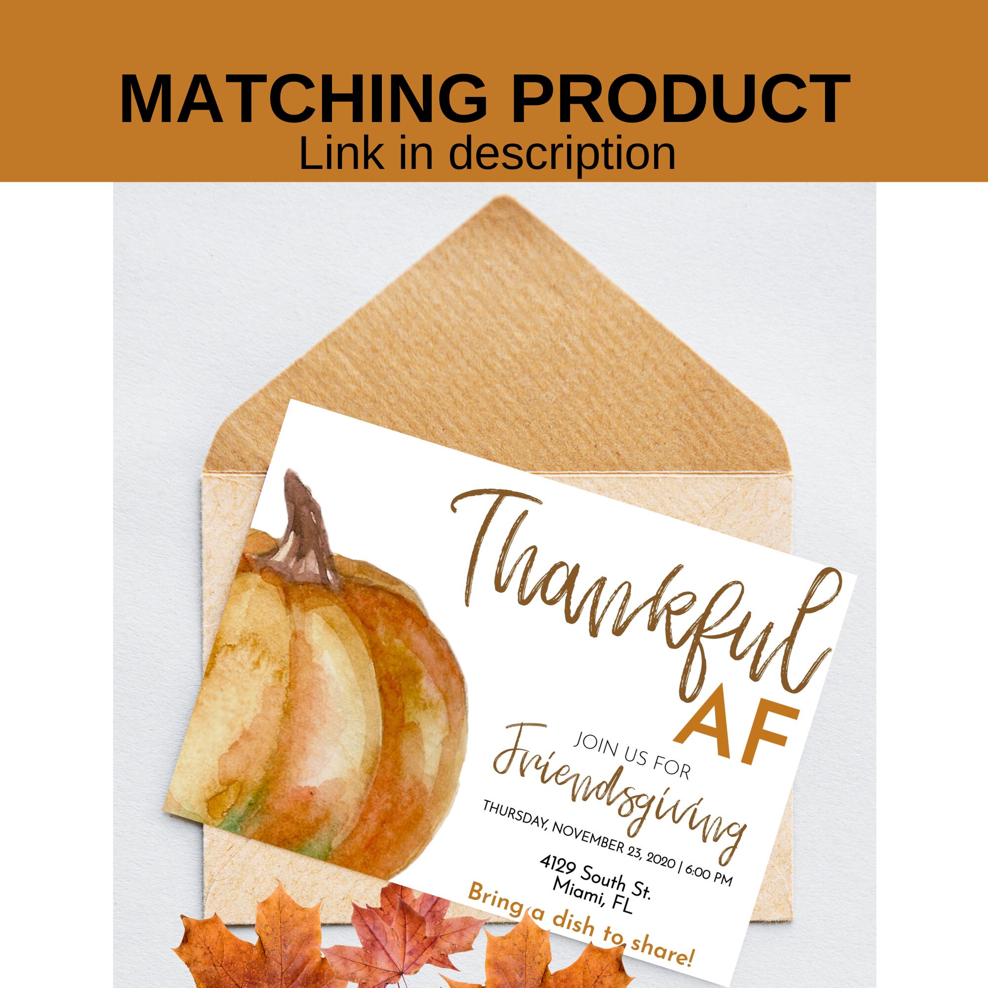 Thanksgiving Dinner Editable Mobile Invite | Thankful AF Friendsgiving ...