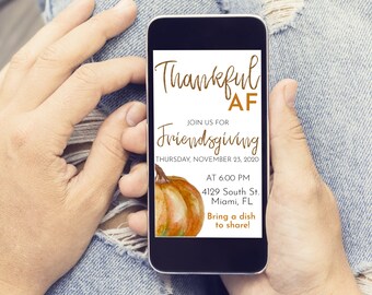 Thankful Af Invitation - Etsy