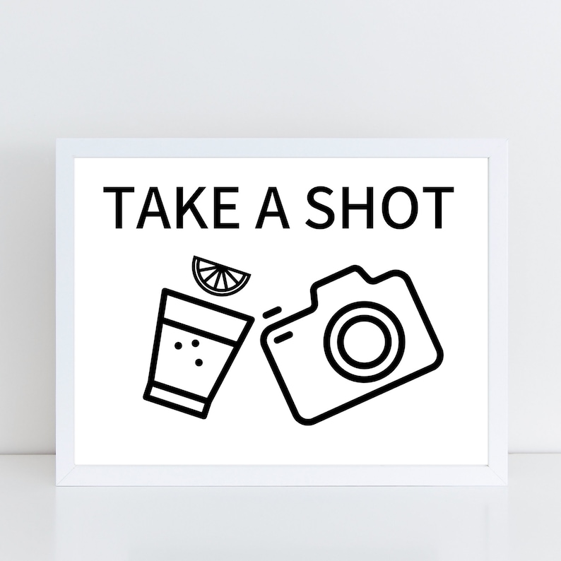 Welcome Party Sign | Open Bar Sign | Take A Shot - Etsy