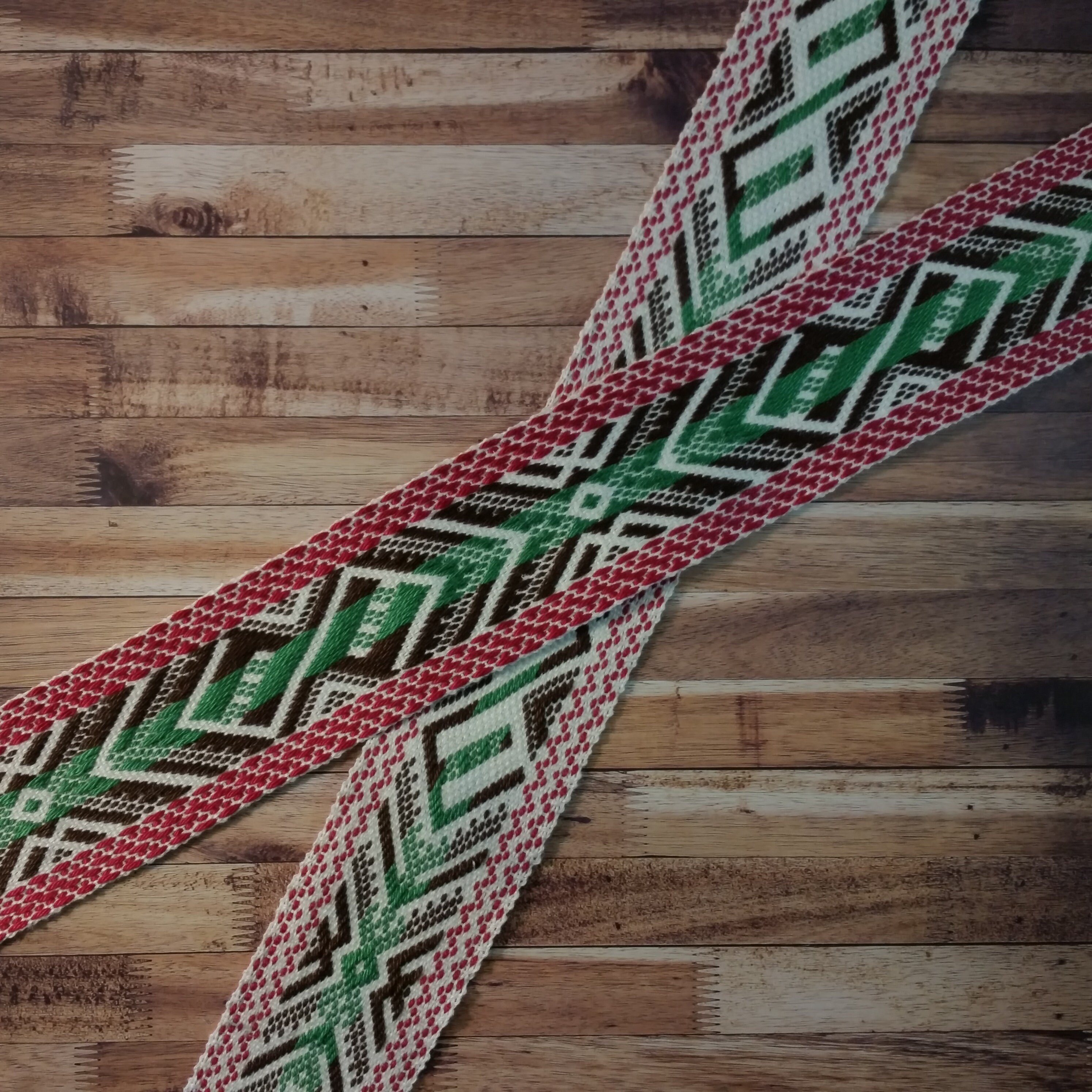 Traditional Lithuanian Handwoven Sash Green Red and Brown - Etsy UK