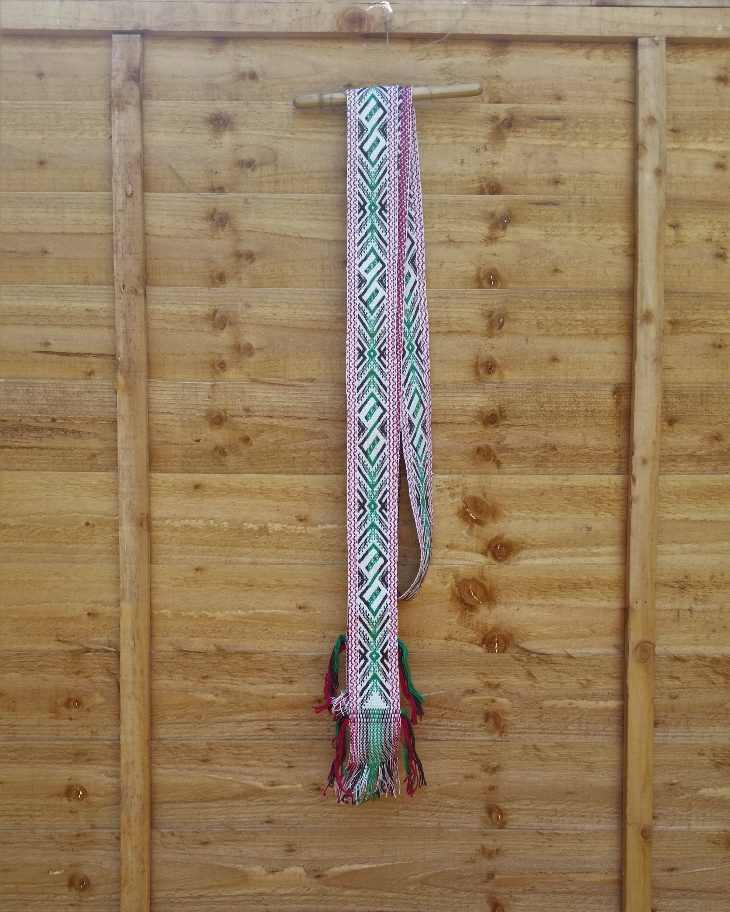 Traditional Lithuanian Handwoven Sash Green Red and Brown - Etsy UK
