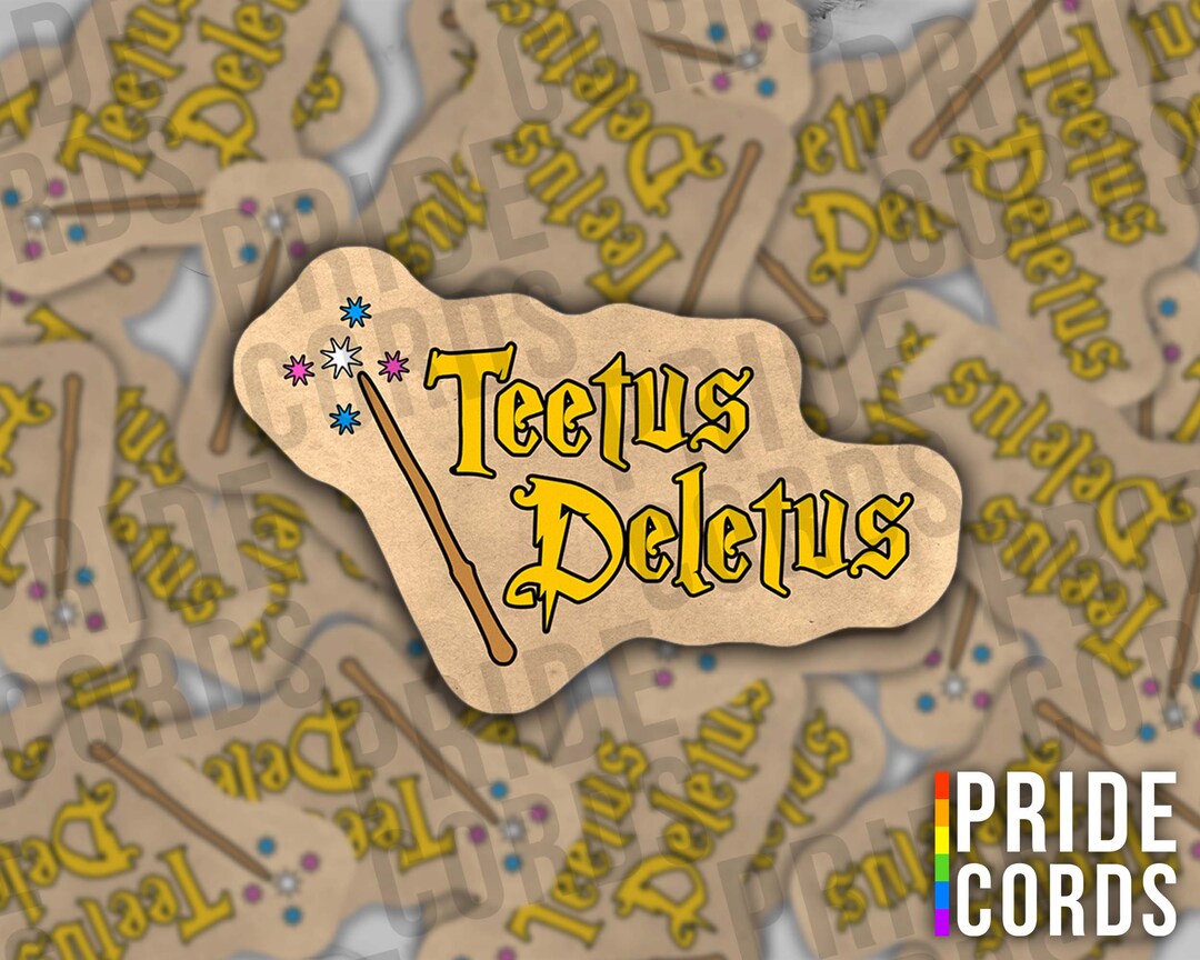 Teetus Deletus Trans Wizard Spell LGBT Vinyl Sticker - Transgender ...