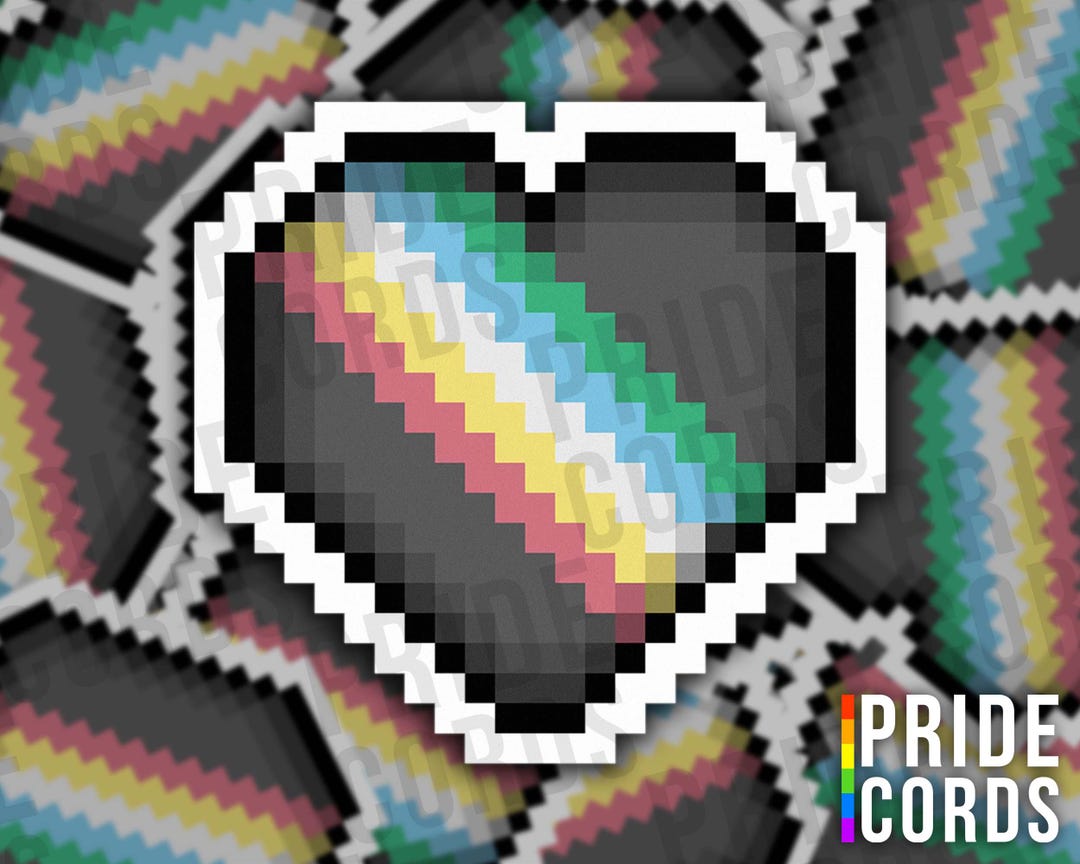 Disability Pixel Heart - Vinyl Sticker - Water Bottle Laptop Decal - Etsy