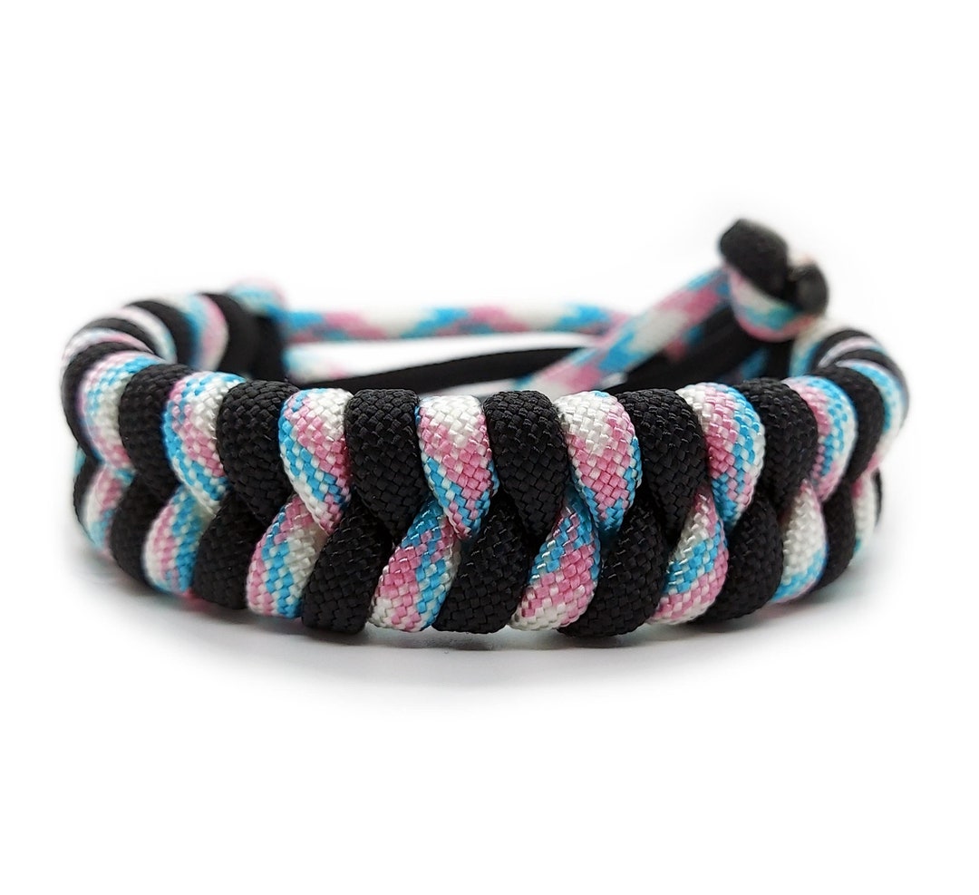 Trans Fishtail Braid Transgender Pride Flag Paracord Bracelet ...