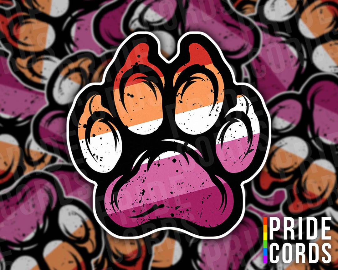 Lesbian Paw Print - LGBT Vinyl Sticker - LGBTQ Water Bottle Laptop ...