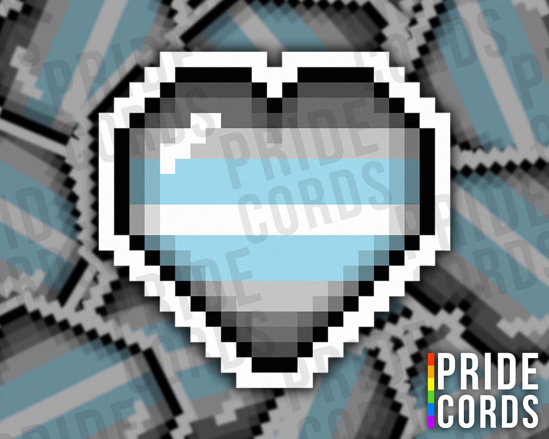 Demiboy Pride Flag Pixel Heart - Gamer LGBT Vinyl Sticker - LGBTQ Water ...