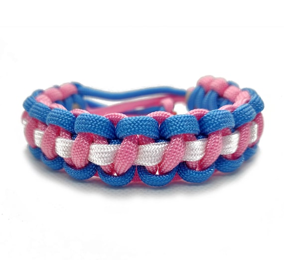 Transgender Pride Flag Paracord Bracelet Adjustable LGBT | Etsy