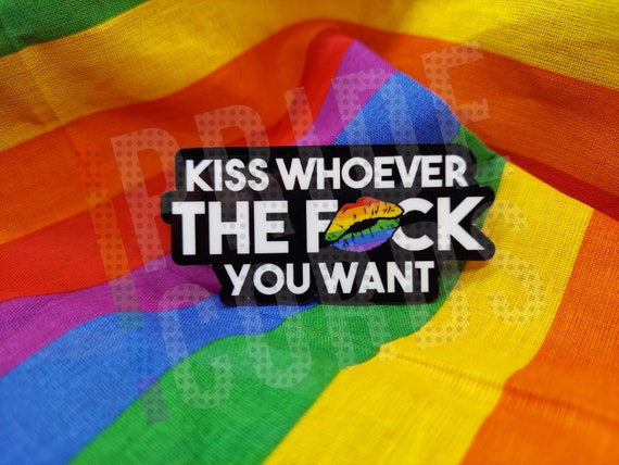 Kiss Whoever You Want LGBT Vinyl Sticker LGBTQ Water Bottle - Etsy