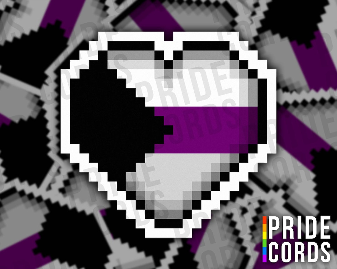 Demisexual Pride Flag Pixel Heart - Gamer LGBT Vinyl Sticker - LGBTQ Water Bottle Laptop Decal ...
