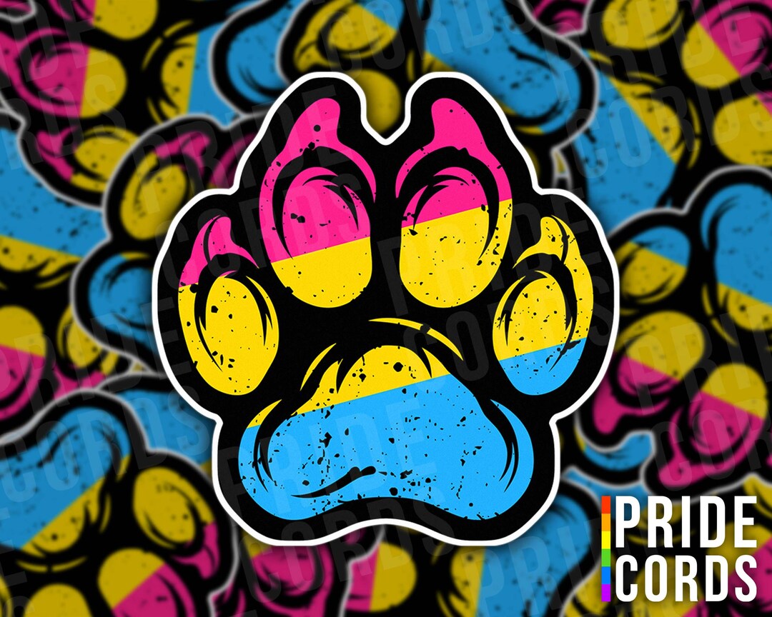 Pansexual Paw Print - LGBT Vinyl Sticker - LGBTQ Water Bottle Laptop ...