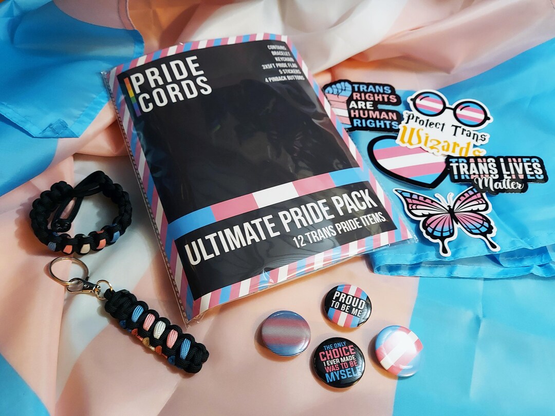 Ultimate Trans Pride Pack - Flag Bracelet Stickers Keychain Buttons ...