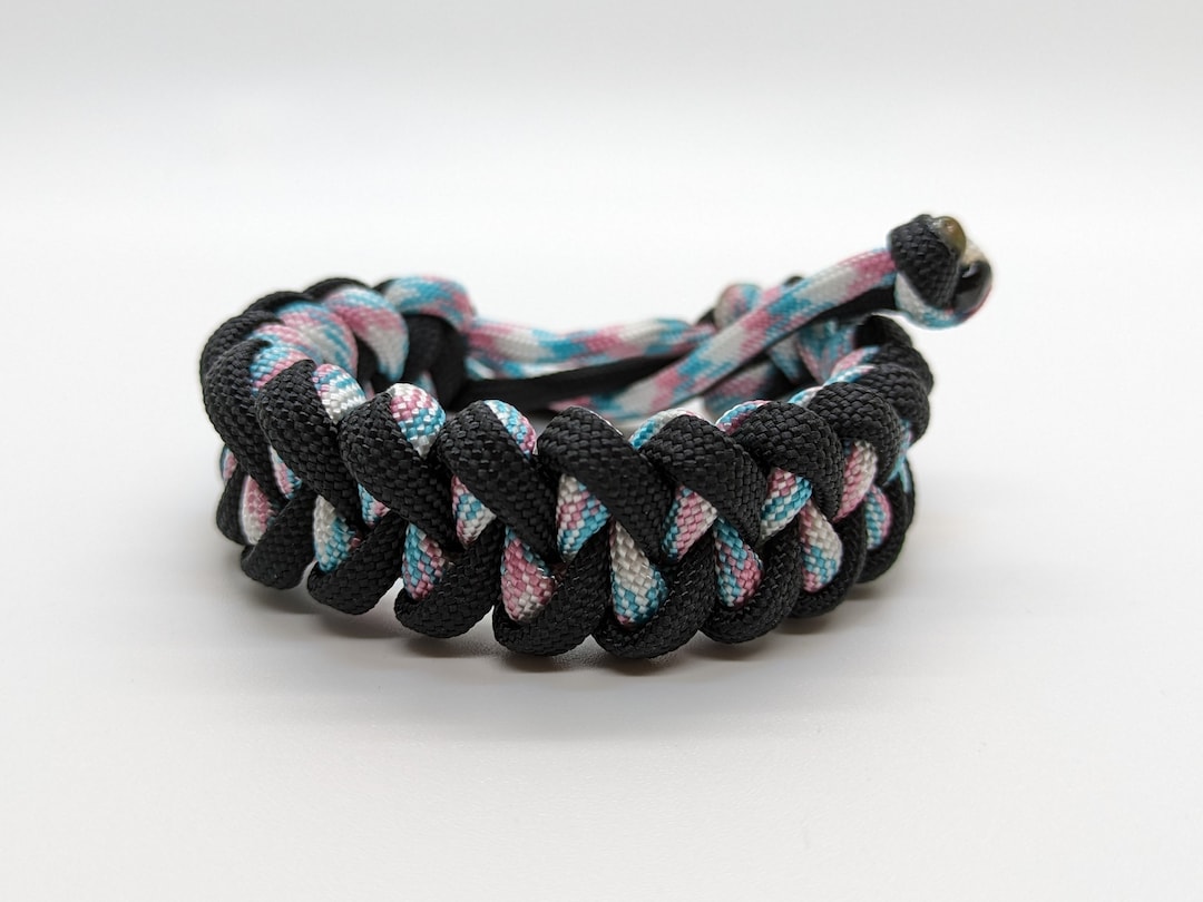 New for 2024 Reversible Trans Pride Flag Adjustable Paracord Bracelet ...