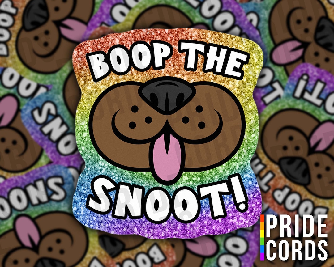 Boop the Snoot Furry LGBT Rainbow Glittery Vinyl Sticker - LGBTQ Water ...