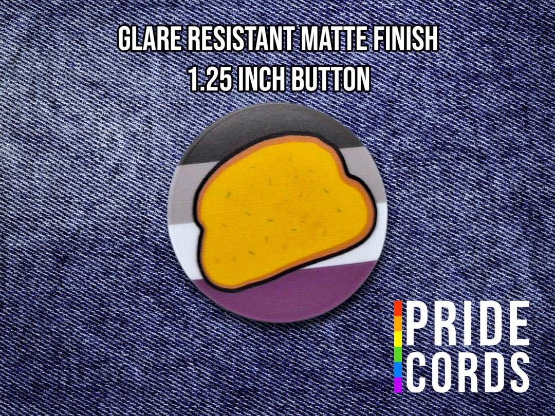 Garlic Bread - Asexual Ace Pride Flag - 1.25 Inch Pinback Button - LGBT ...