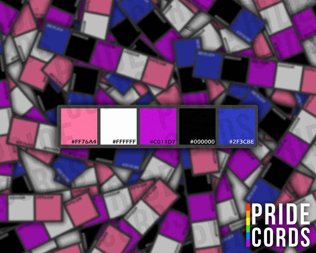 Genderfluid Flag Color Swatch Sticker LGBT Vinyl Sticker - Water Bottle ...