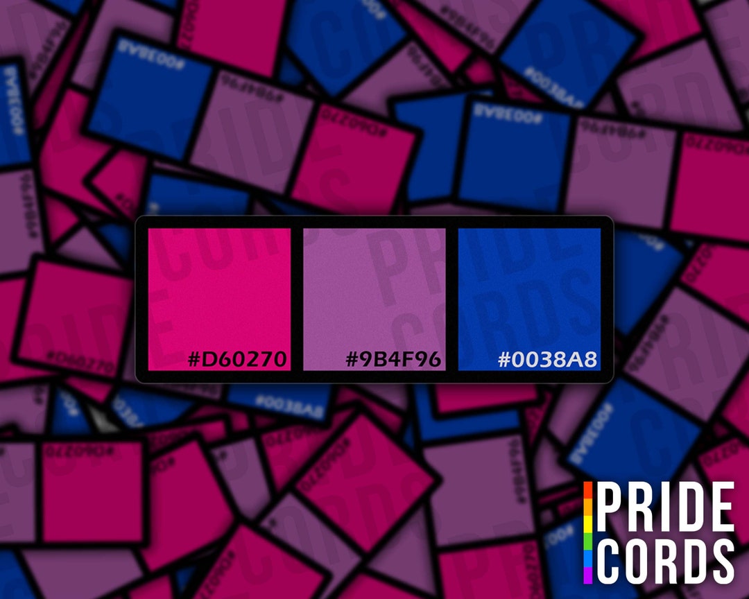 Bisexual Flag Color Swatch Sticker LGBT Vinyl Sticker - Water Bottle ...