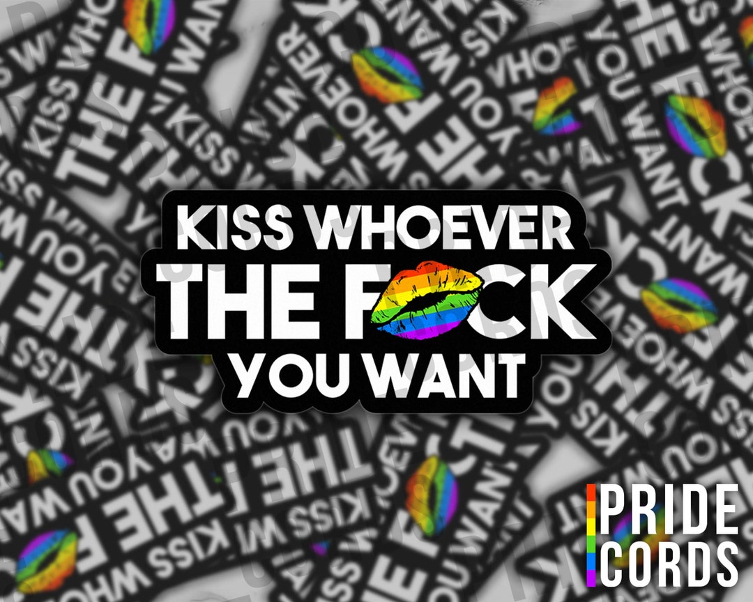 Kiss Whoever You Want LGBT Vinyl Sticker LGBTQ Water Bottle - Etsy