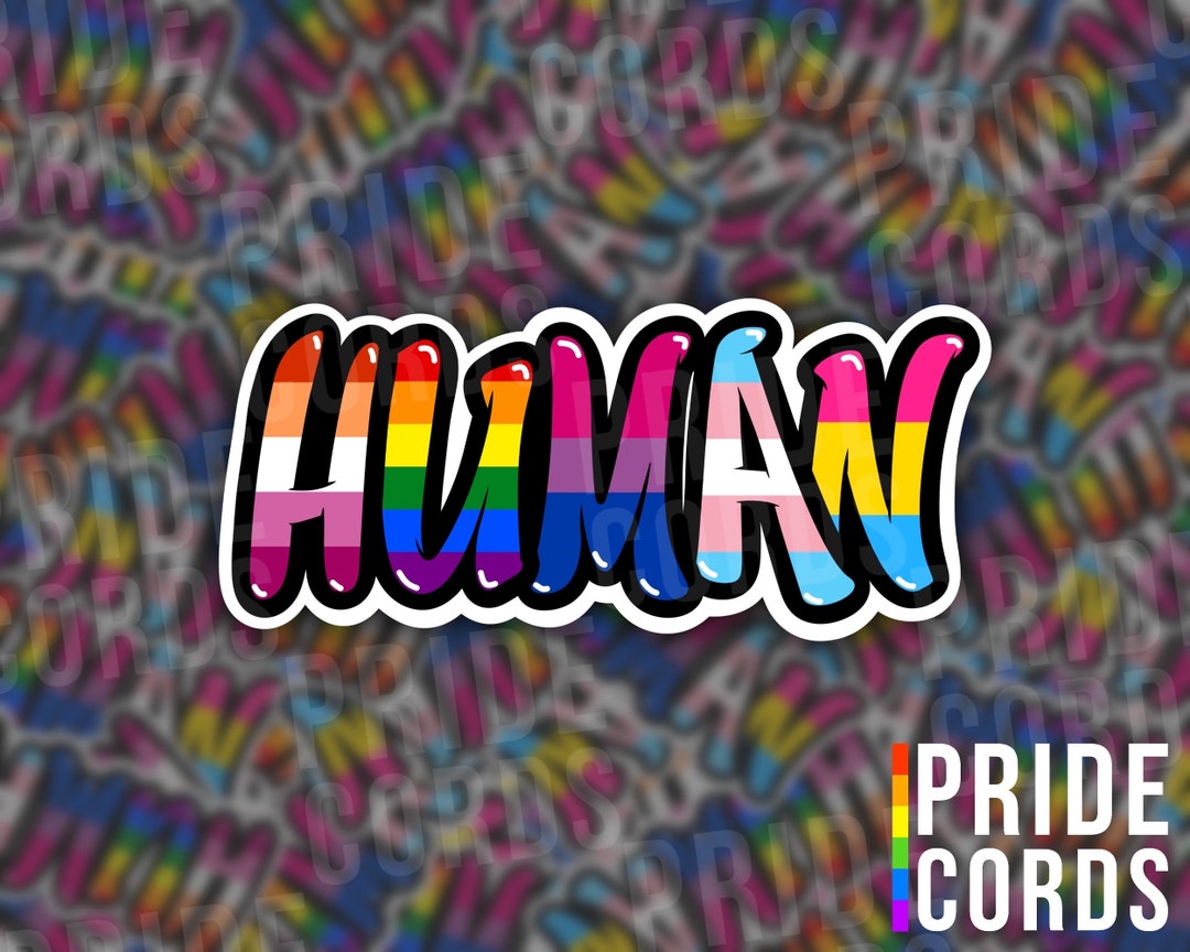 Human Graffiti LGBT Pride Vinyl Sticker - Rainbow Gay Lesbian Trans ...