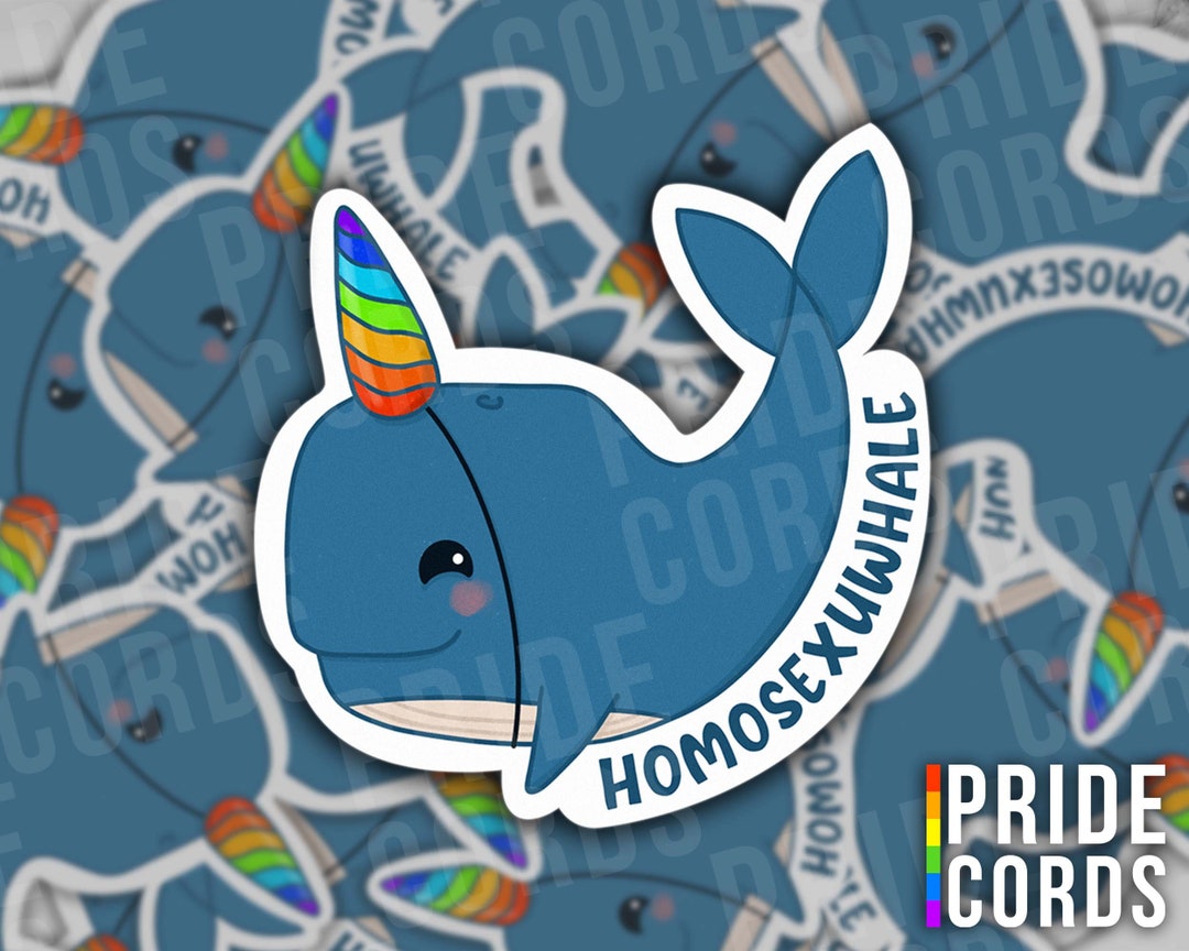 Homosexuwhale LGBT Pride Vinyl Sticker - Gay Narwhal Rainbow Unicorn ...
