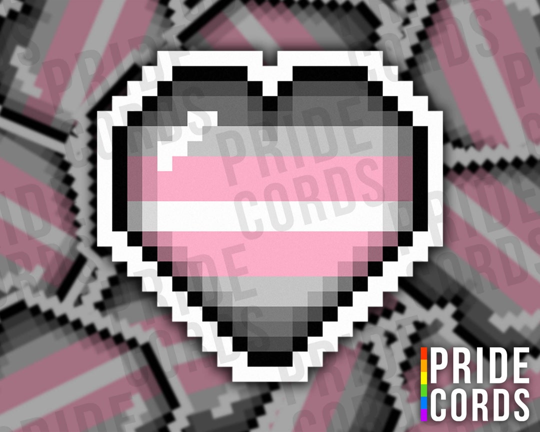 Demigirl Pride Flag Pixel Heart - Gamer LGBT Vinyl Sticker - LGBTQ ...