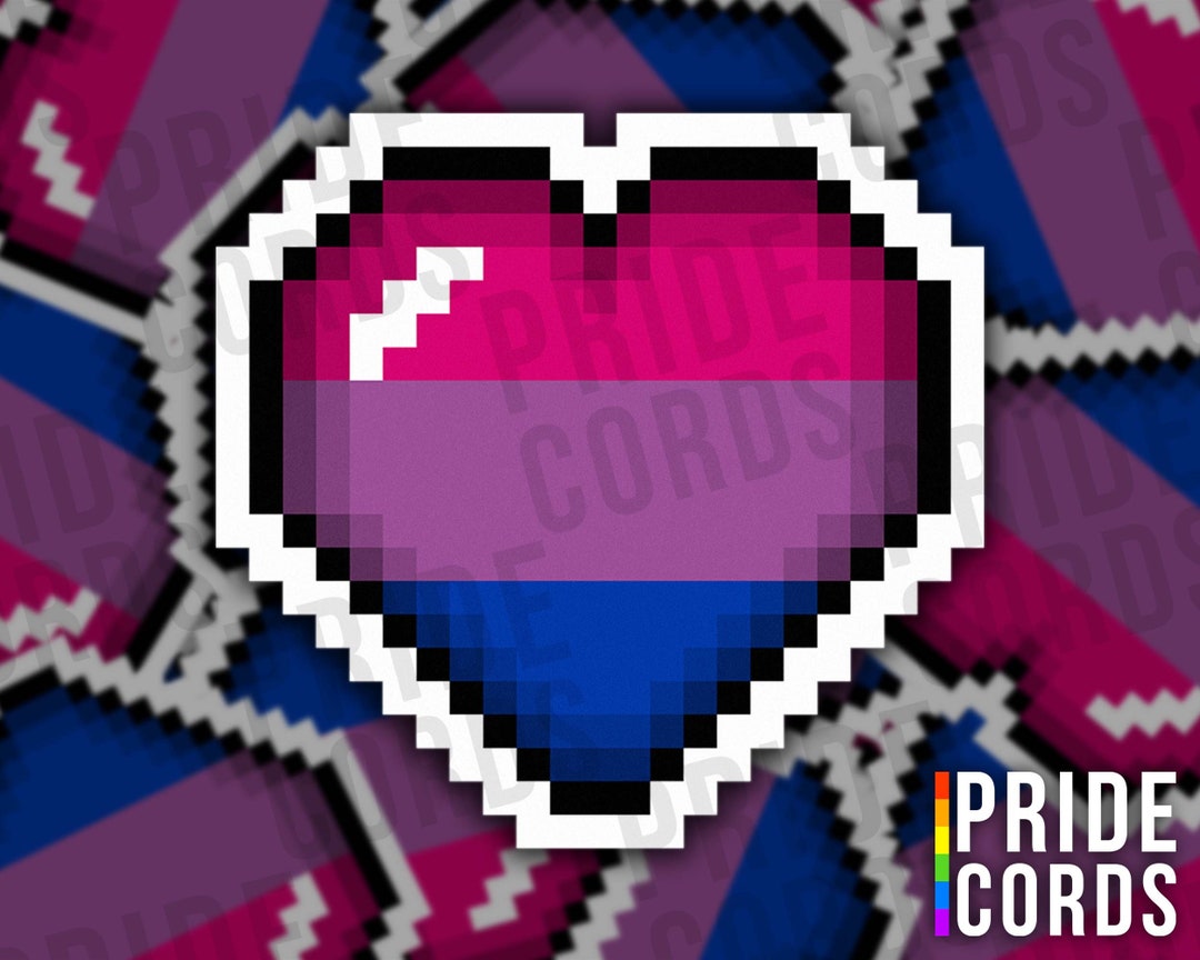 Bisexual Pride Flag Pixel Heart - Gamer LGBT Vinyl Sticker - LGBTQ ...