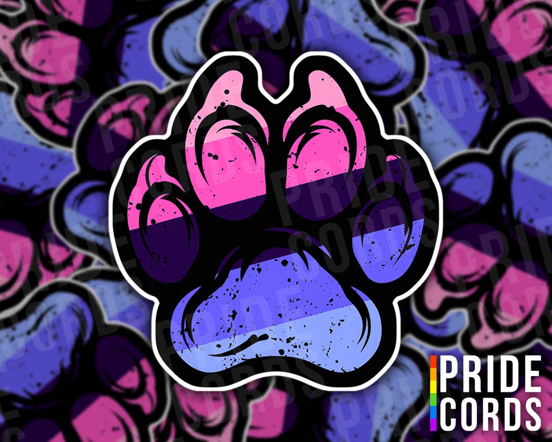 Omnisexual Paw Print- LGBT Vinyl Sticker - LGBTQ Water Bottle Laptop ...