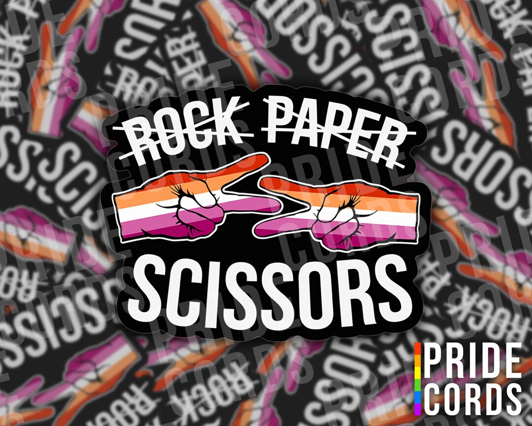 Rock Paper Scisssors LGBT Pride Vinyl Sticker - Lesbian LGBTQ Water ...