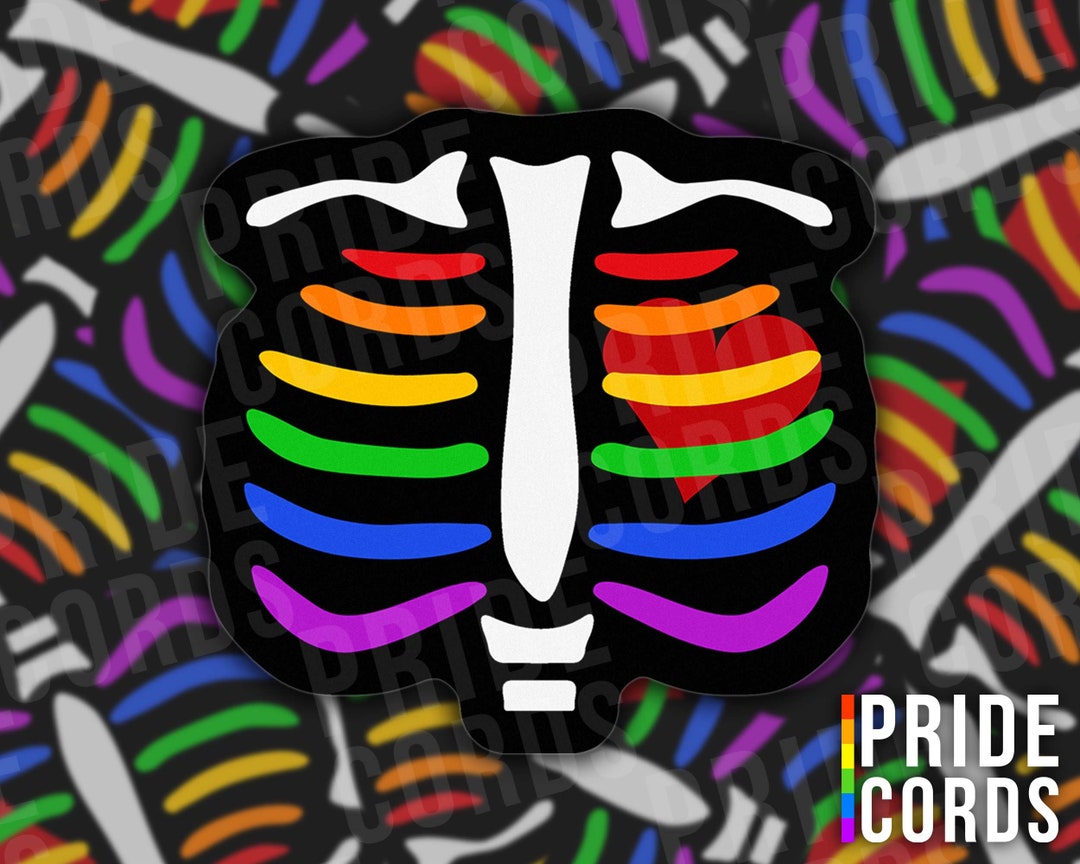 Rainbow Skeleton LGBT Pride Vinyl Sticker - Halloween LGBTQ Water ...