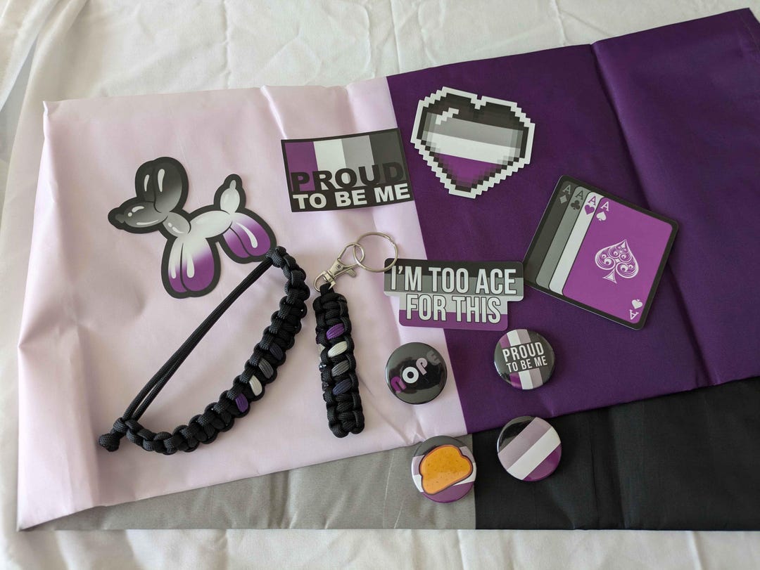 Ultimate Ace Pride Pack - Asexual Flag Bracelet Stickers Keychain ...